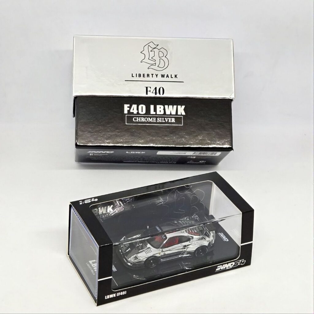 INNO64 LBWK Ferrari F40 – Chrome Silver – Gerson Wheels